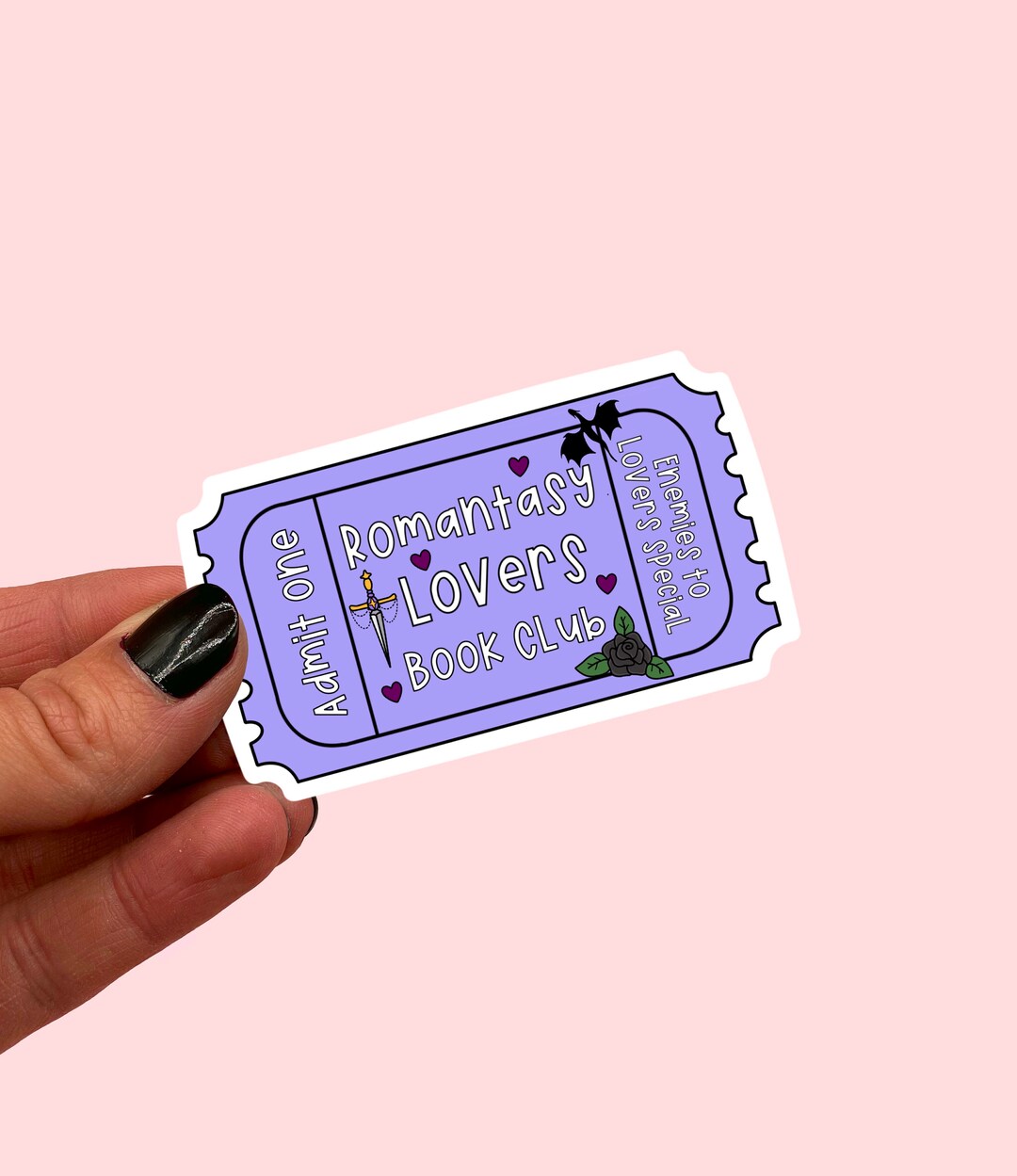 Romantasy Lovers Book Club Ticket Sticker | Book Club Sticker | Book ...