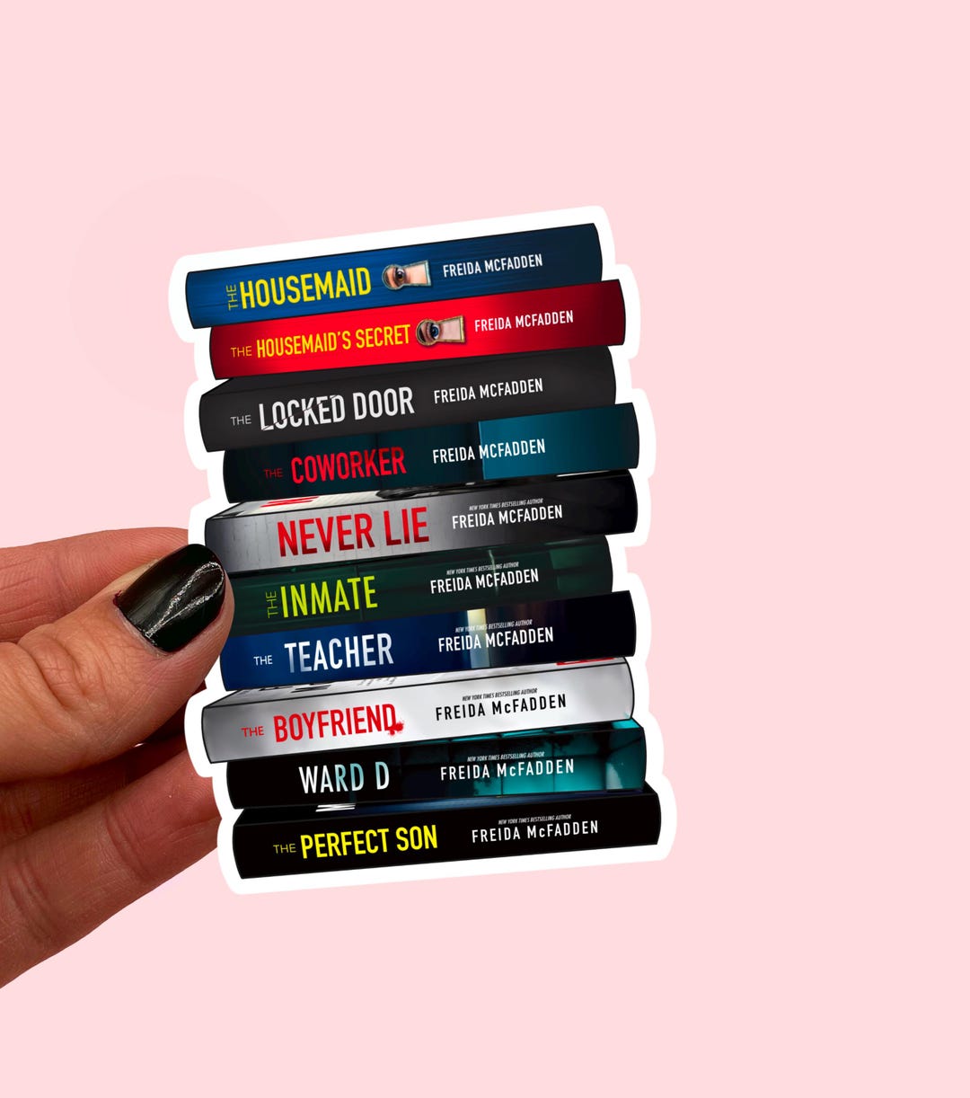 Freida Mcfadden Book Stack Sticker | Thriller Book Stack Sticker | Book ...