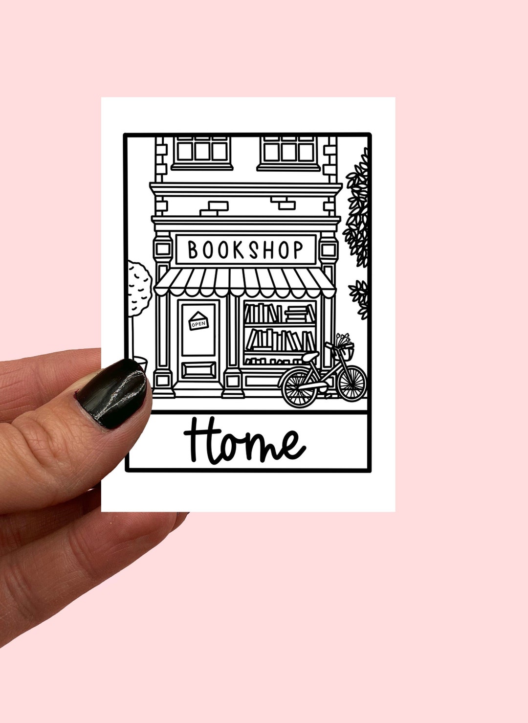 Bookshop Gloss Sticker | "home is the Bookshop" 3"x3" Decal - Etsy
