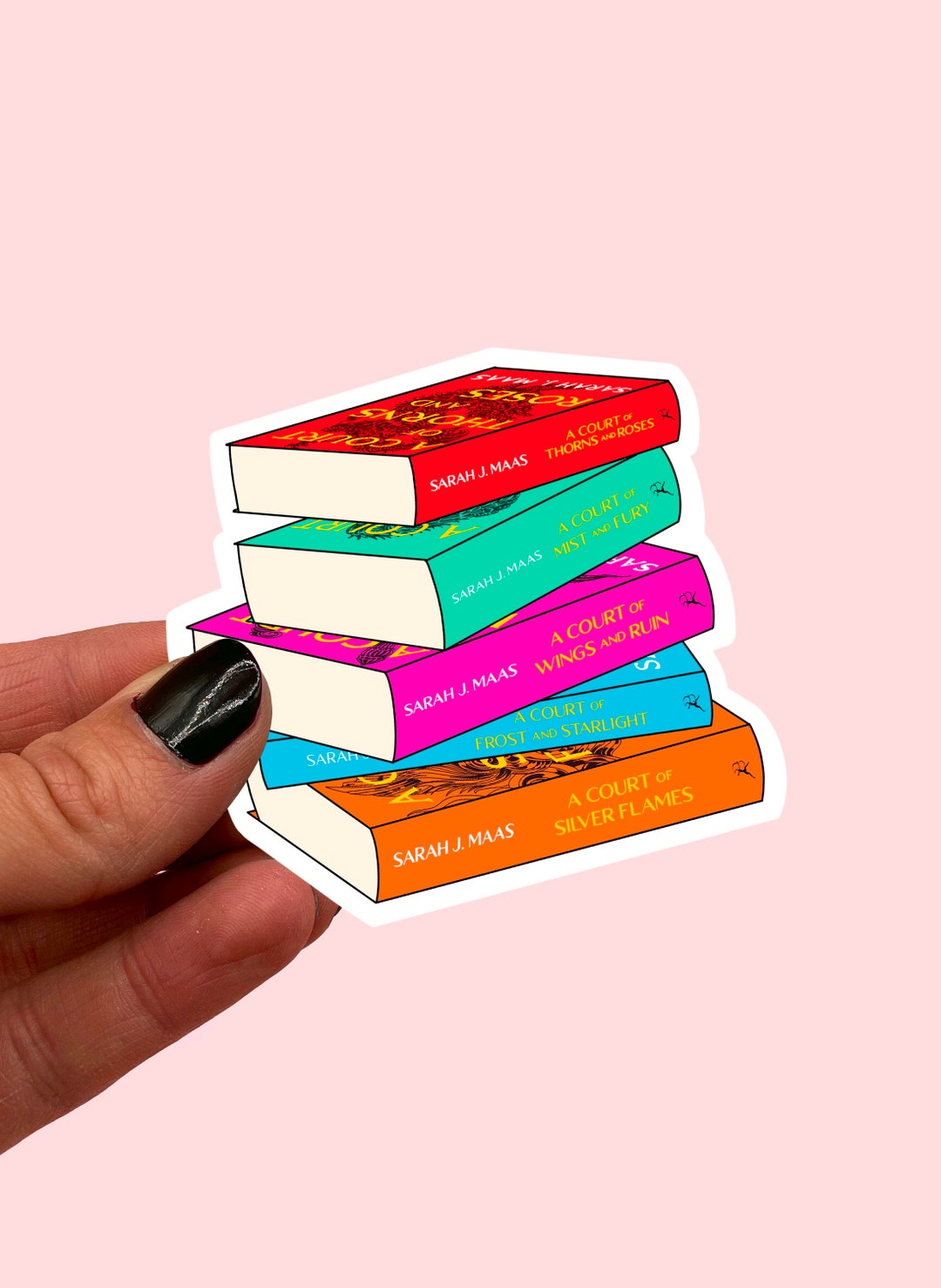 ACOTAR Book Stack Sticker | Sarah J Maas Book Stack Sticker | ACOMAF ...