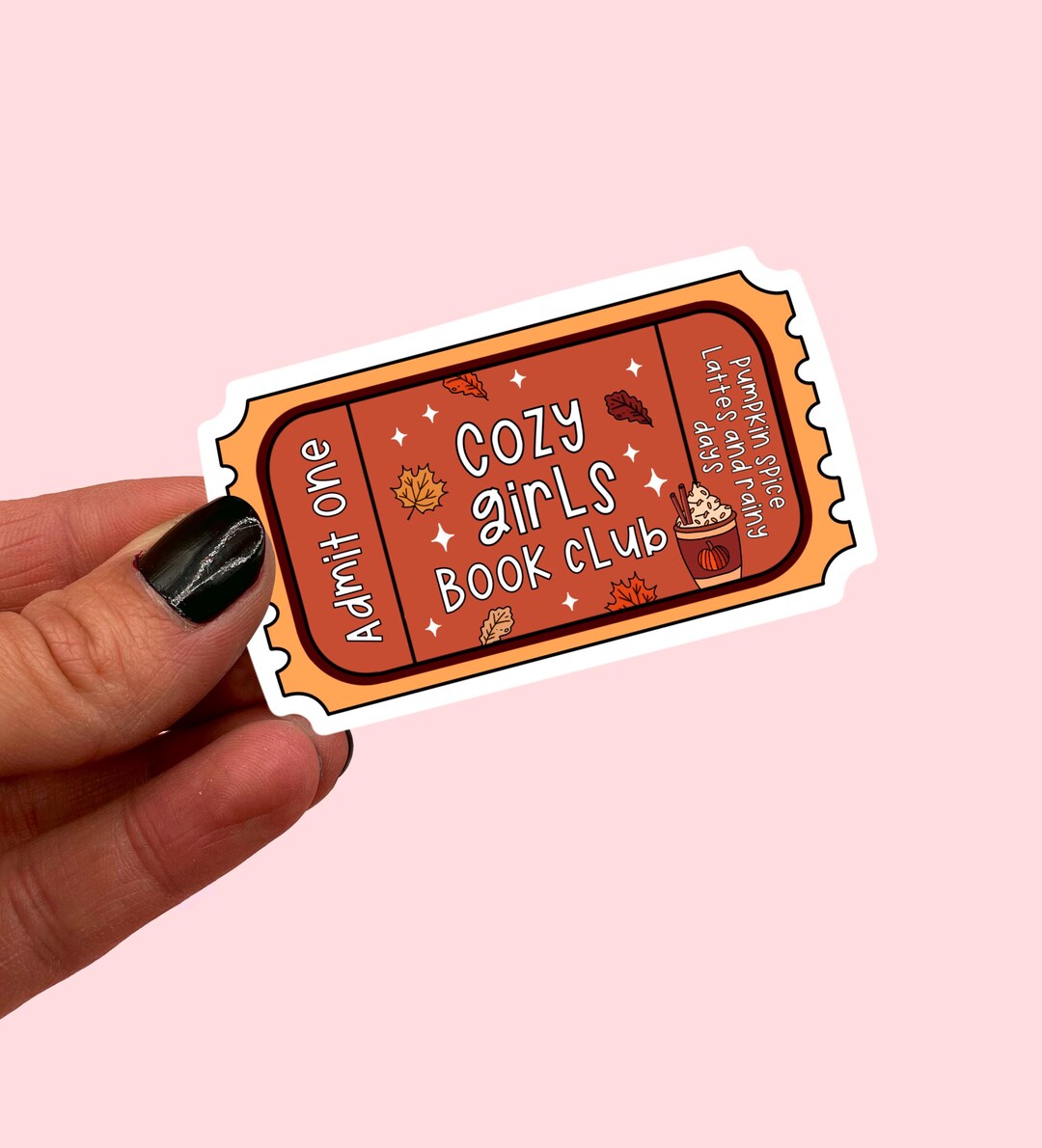 Cozy Girls Book Club Ticket Sticker | Book Club Sticker | Book Lover ...