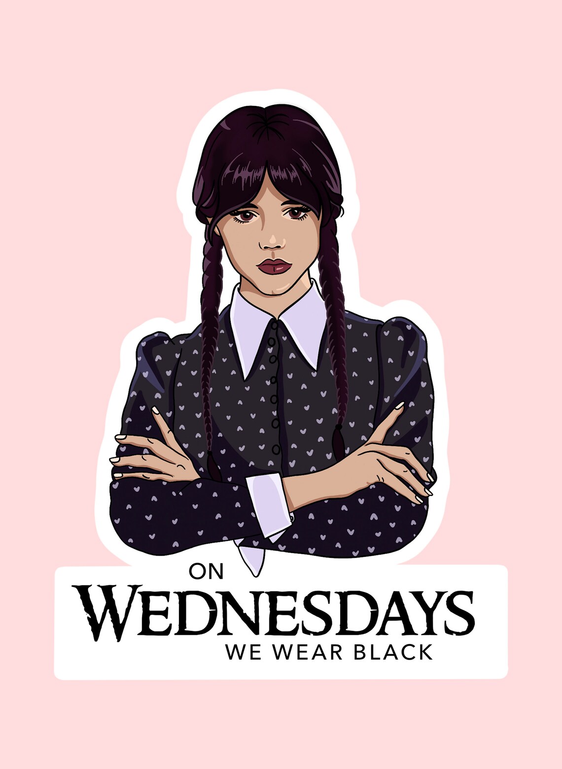 On Wednesdays We Wear Black Sticker Wednesday Sticker - Etsy UK