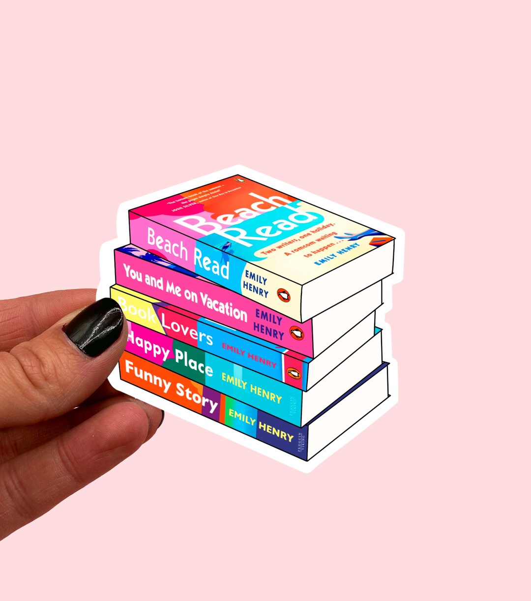 Emily Henry Book Stack Sticker | Kindle Sticker | Romance Book Sticker ...