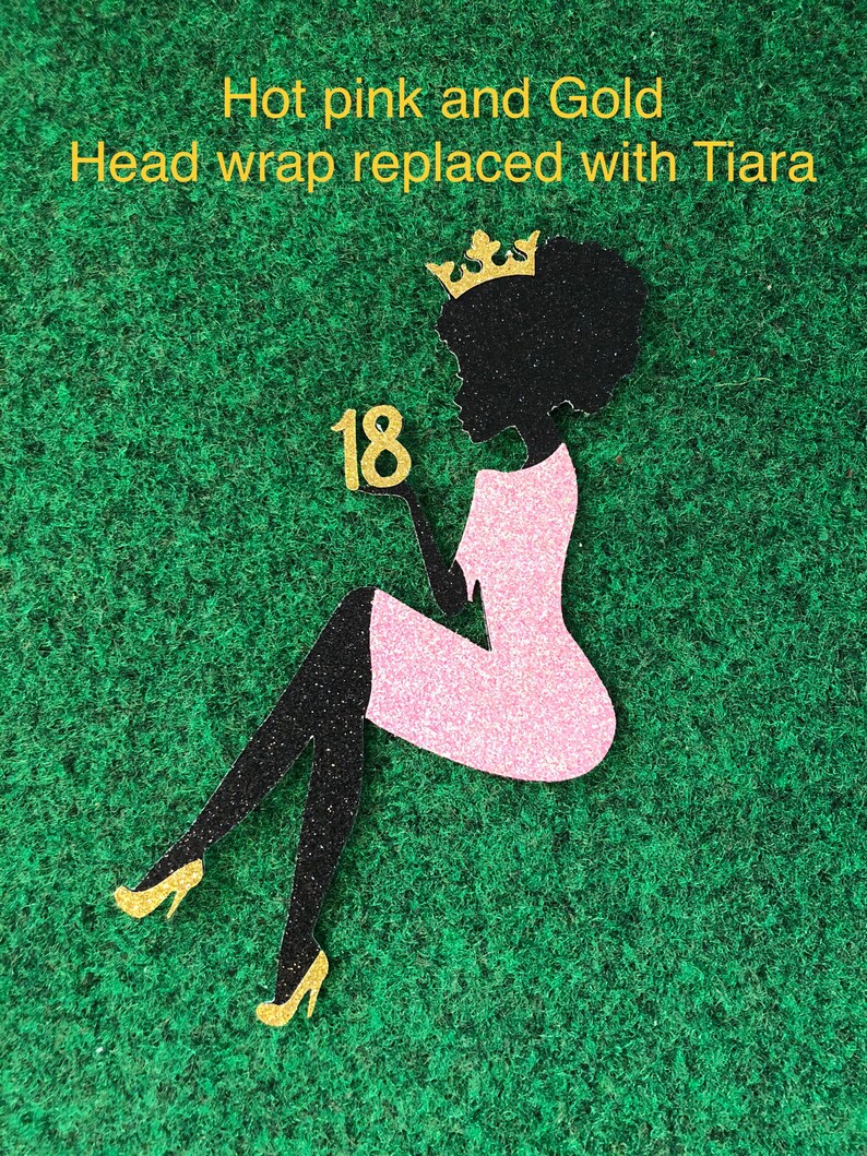 Afro Girl Black Girl Cake Topper Any Number Sitting Lady - Etsy