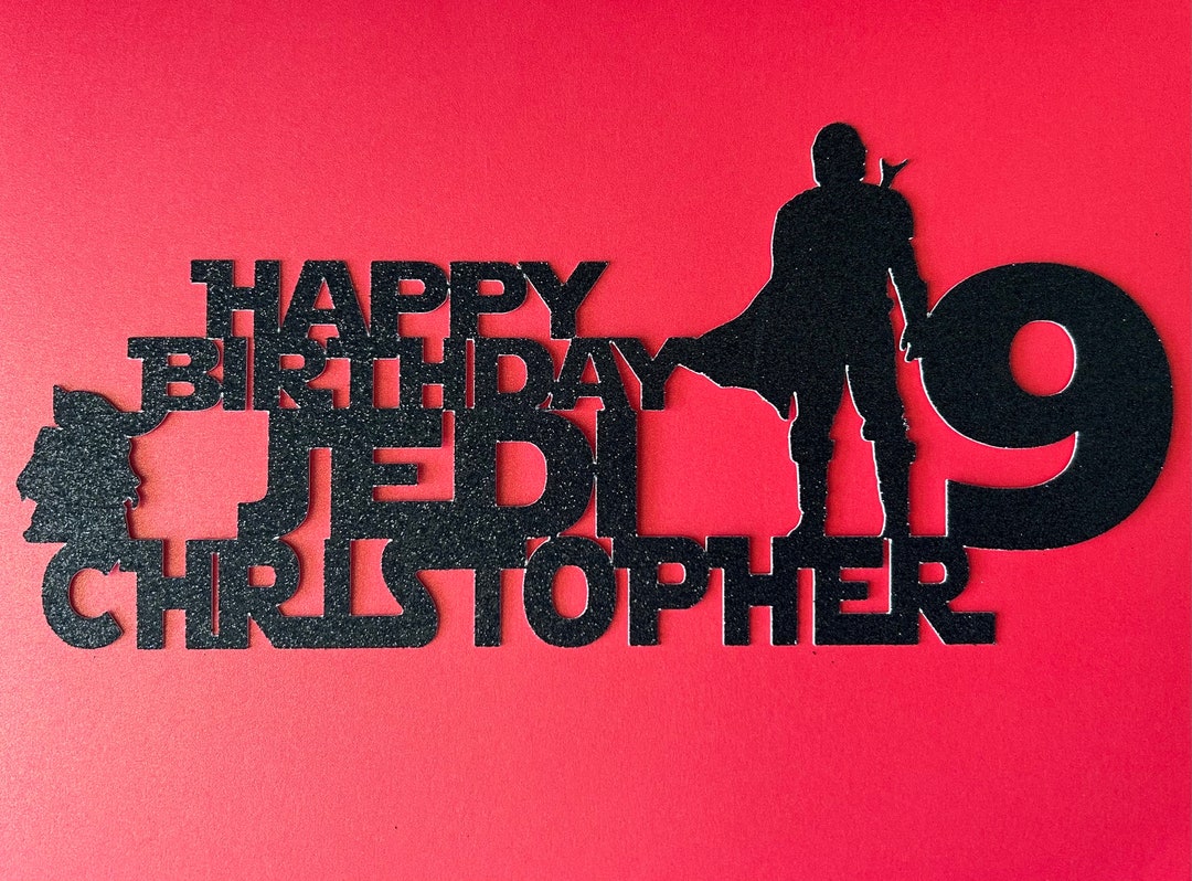 New Design - Mandalorian Grogu Star Wars Theme Cake Topper | Any Name ...