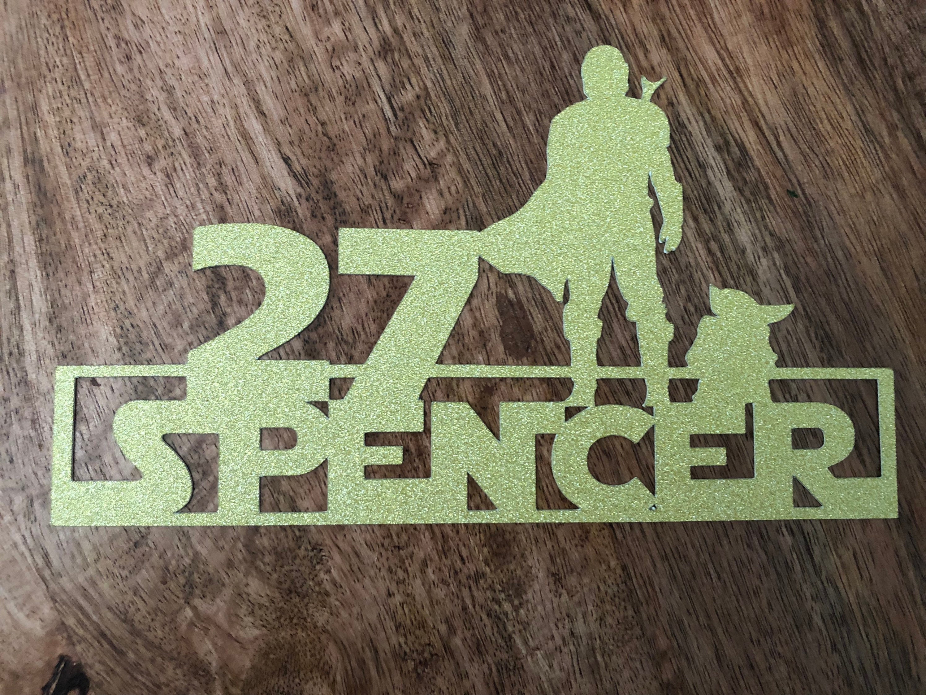 Mandalorian Grogu Star Wars Theme Cake Topper Any Name, Any Age, Any ...