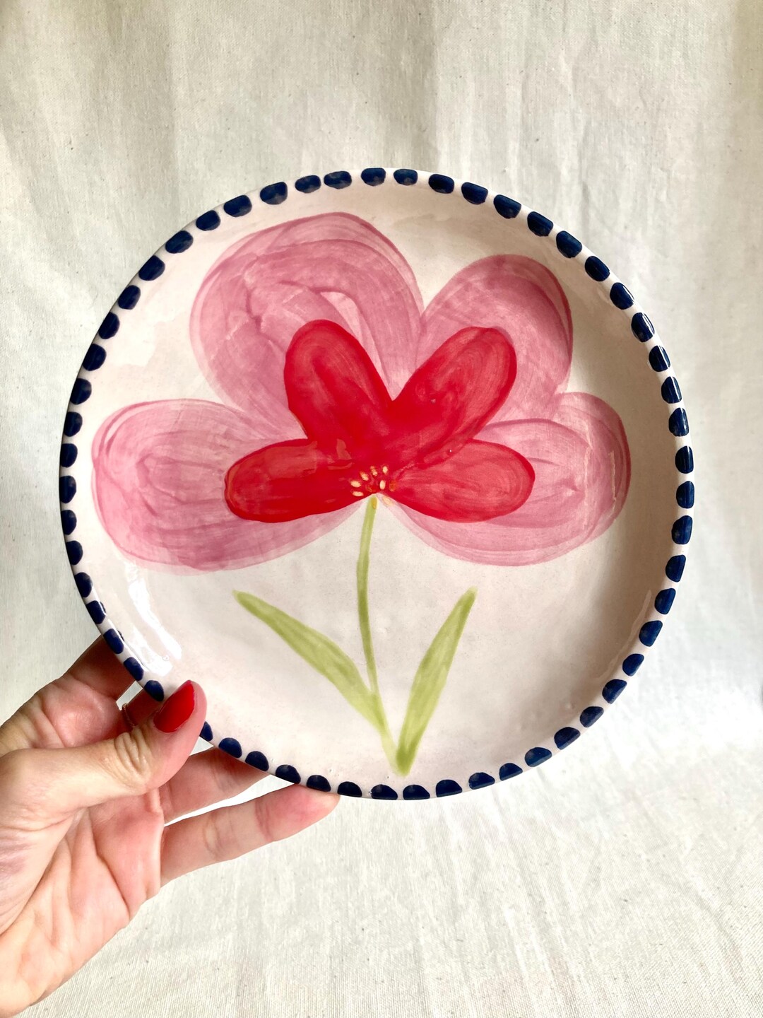 Handmade Ceramic Plate - Floral Ceramic Plate - Handmade Plate ...