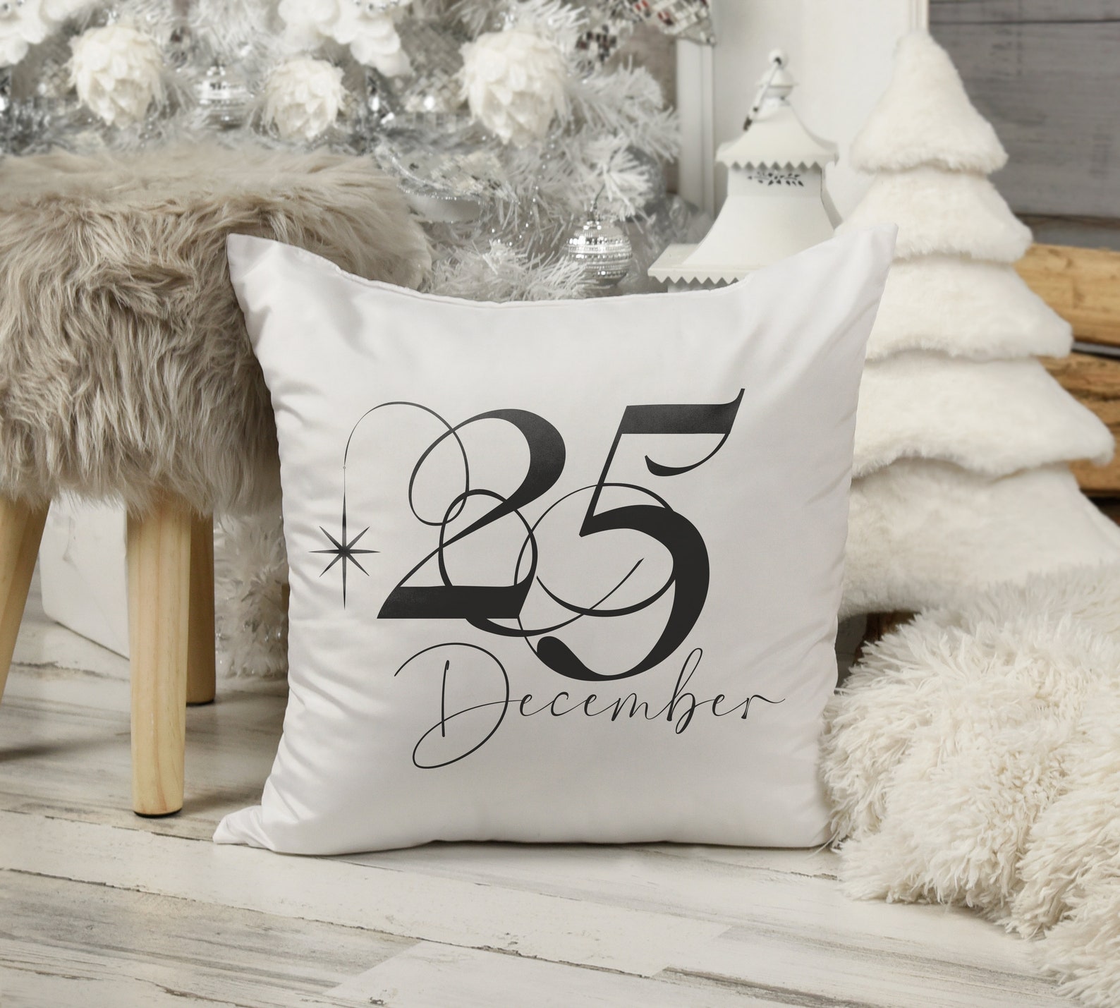 25 December SVG PNG/ Christmas 25 SVG/ Fancy Christmas Number ...