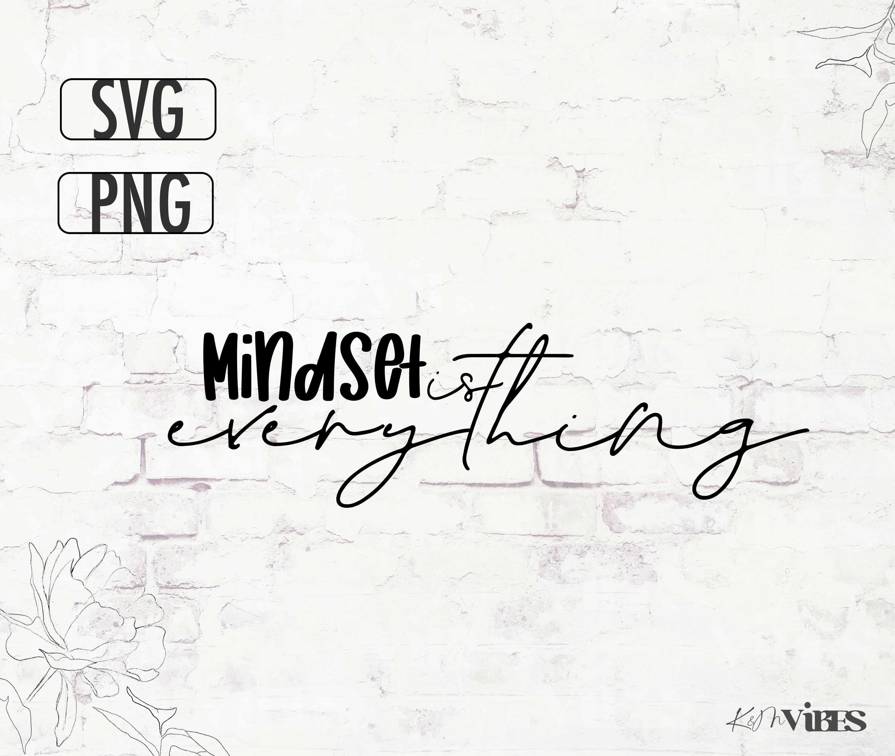 Mindset is Everything SVG PNG Motivational Quotes SVG Inspirational Svg ...