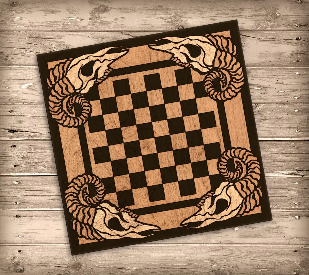 Handcrafted Chess Set Sheep Skull Design is Individually Hand-painted ...