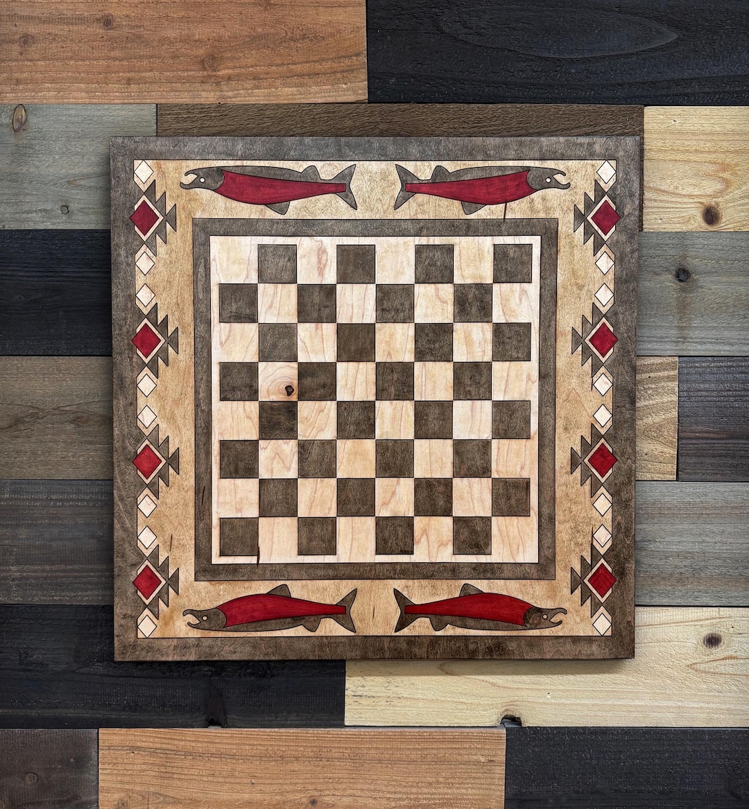 Handcrafted Chess Set Pacific Northwest Design is Individually Hand ...