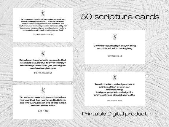 Printable Scripture Cards for Growing Your Faith in Classic - Etsy