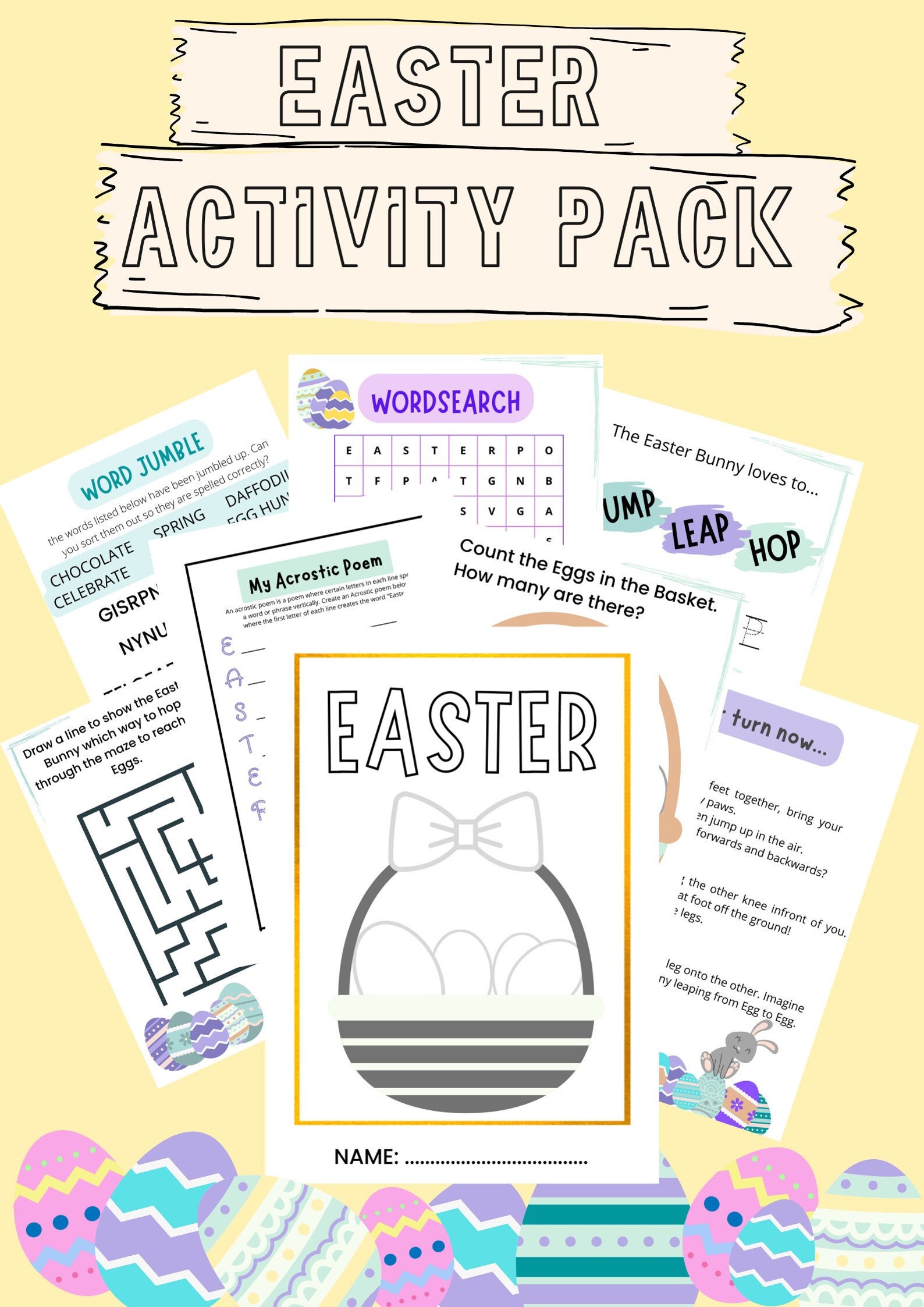 Easter Activity Pack | Downloadable Children's Worksheets - Etsy