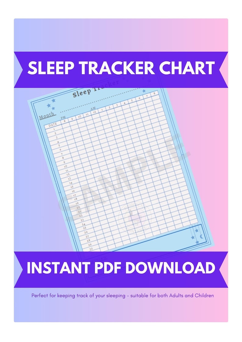 Sleep Tracker Chart | Printable Planner Page for Adults and Children - Etsy