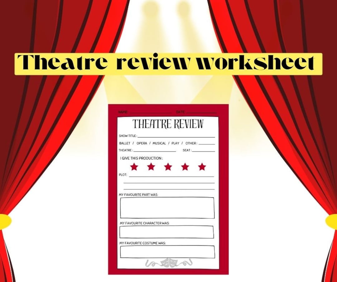 Theatre Review Worksheet | Children & Adult Printable Worksheet ...