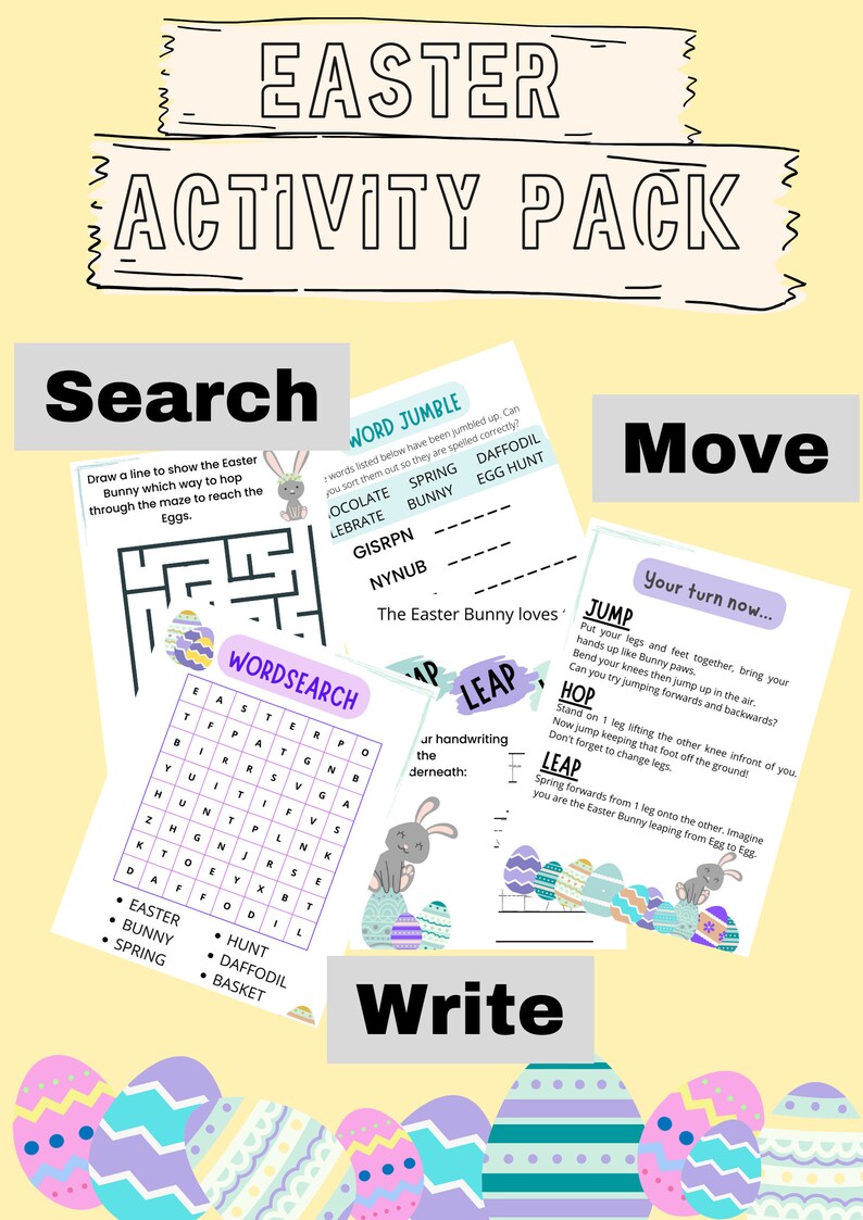 Easter Activity Pack | Downloadable Children's Worksheets - Etsy