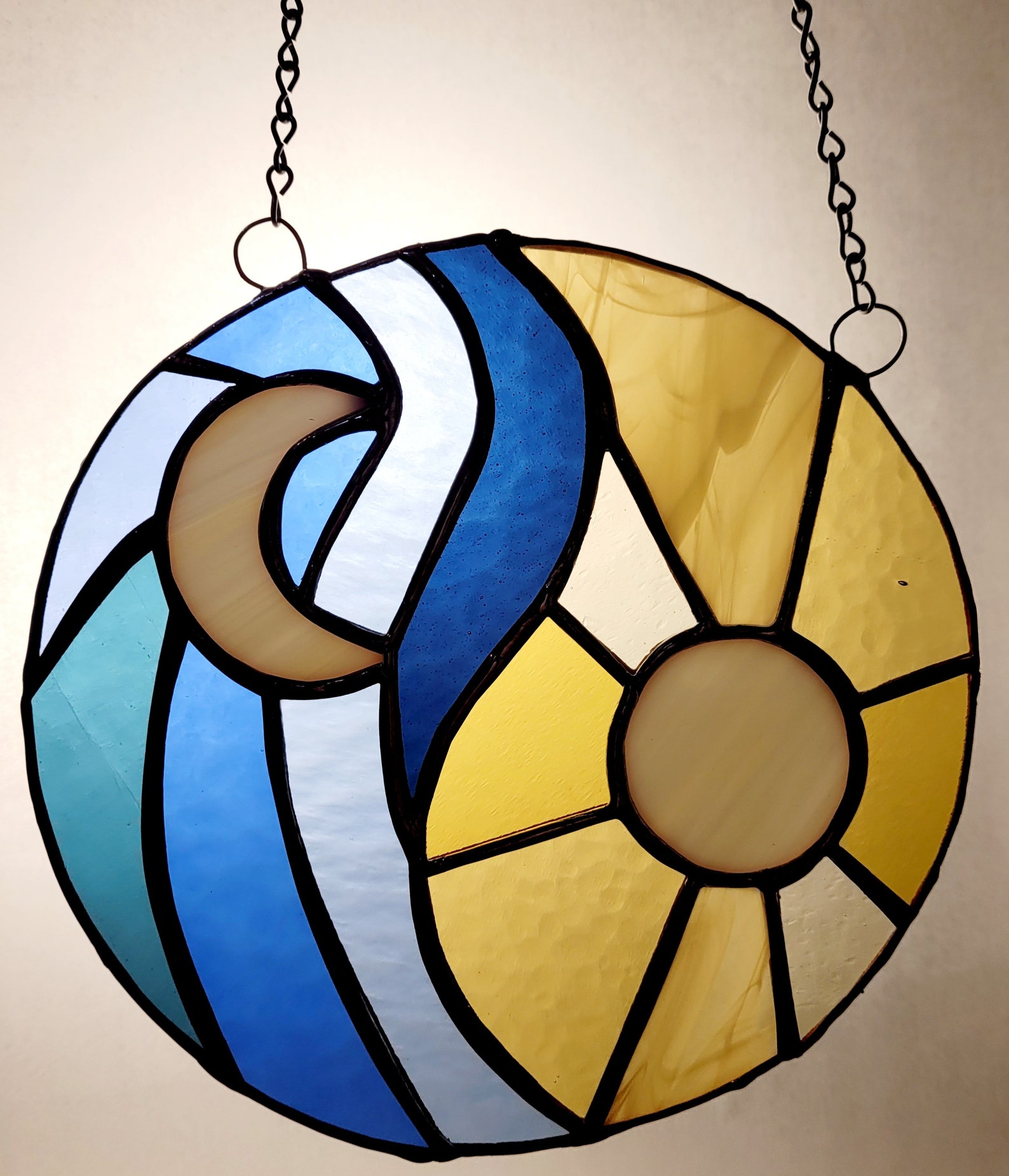 Sun & Moon Ying Yang Stained Glass - Etsy