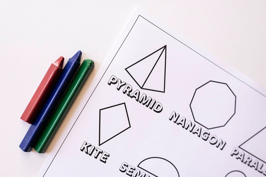 Small Geometric Shapes Coloring Pages - Etsy
