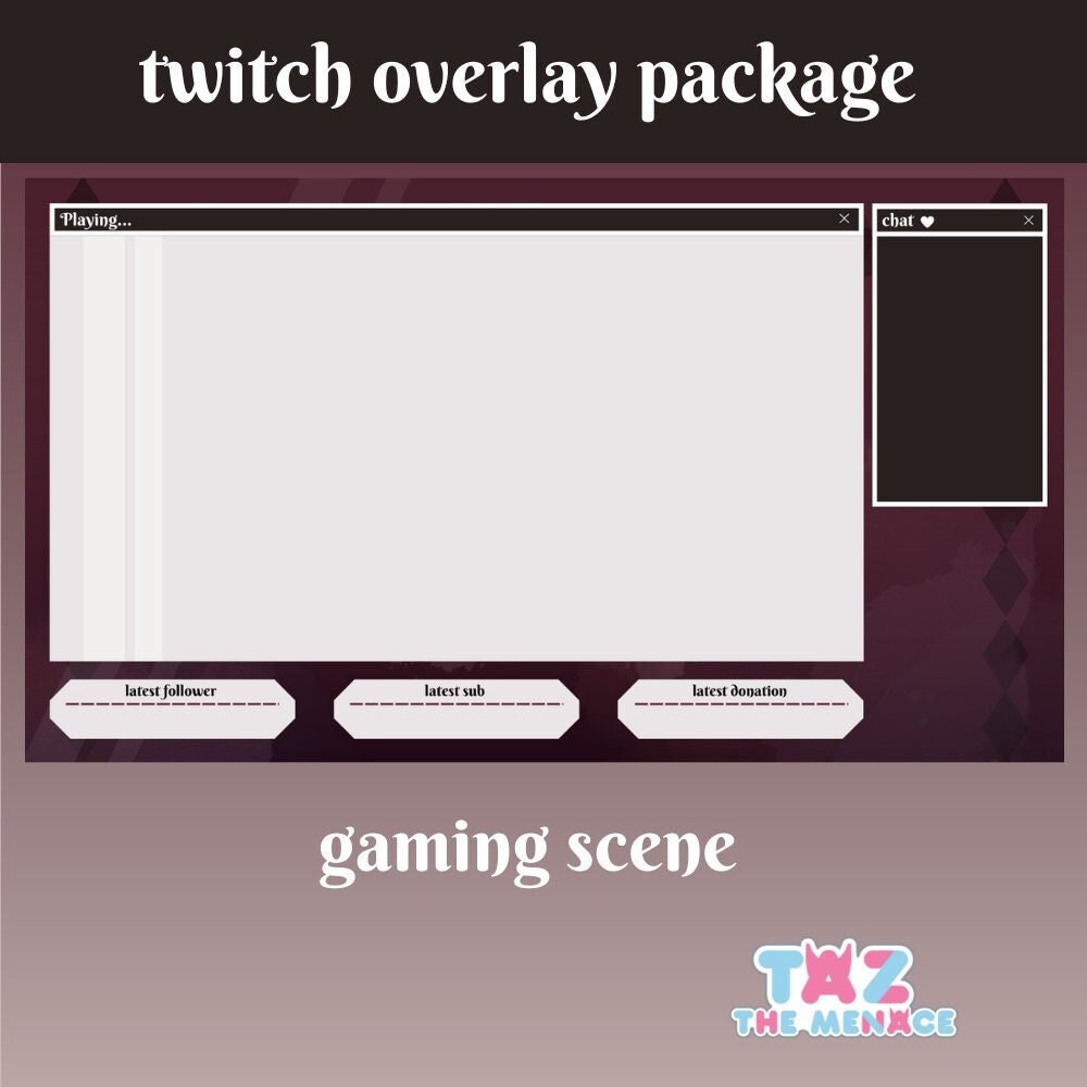 Goth Twitch Overlay Package Red Goth Twitch Overlays Goth Vtuber Assets ...