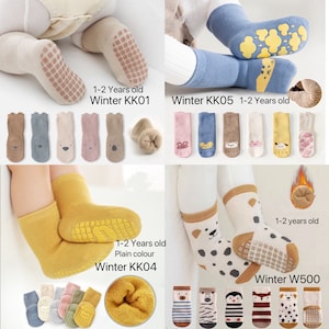 Winter Baby Boys Girls Socks Toddler Non Skid Anti-slip Floor Socks Winter Warm Thick Socks Fit ...