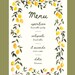 Lemon Menu Template - Perfect for Weddings, Dinner Parties and Hen Dos ...