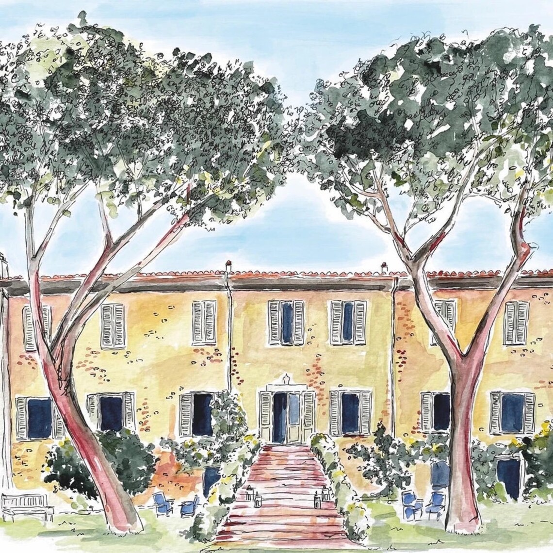 Personalised Wedding Venue Watercolour Painting - Etsy
