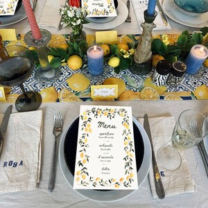 Lemon Menu Template - Perfect for Weddings, Dinner Parties and Hen Dos ...