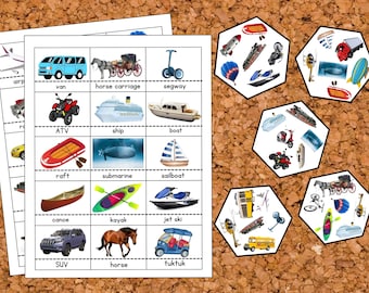 Vehicles & Transportation Dobble / Spot-it Style Game - Etsy