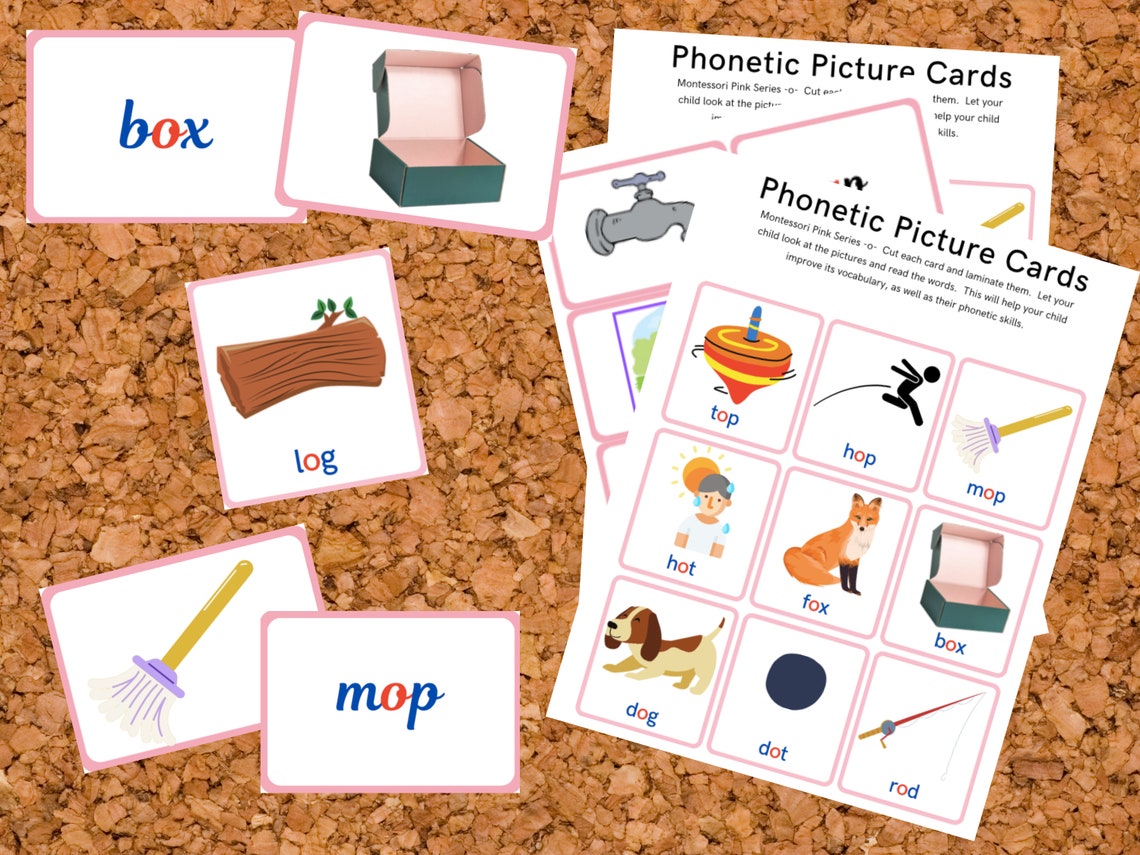 Montessori Pink Series Pictures and Word Cards - Etsy