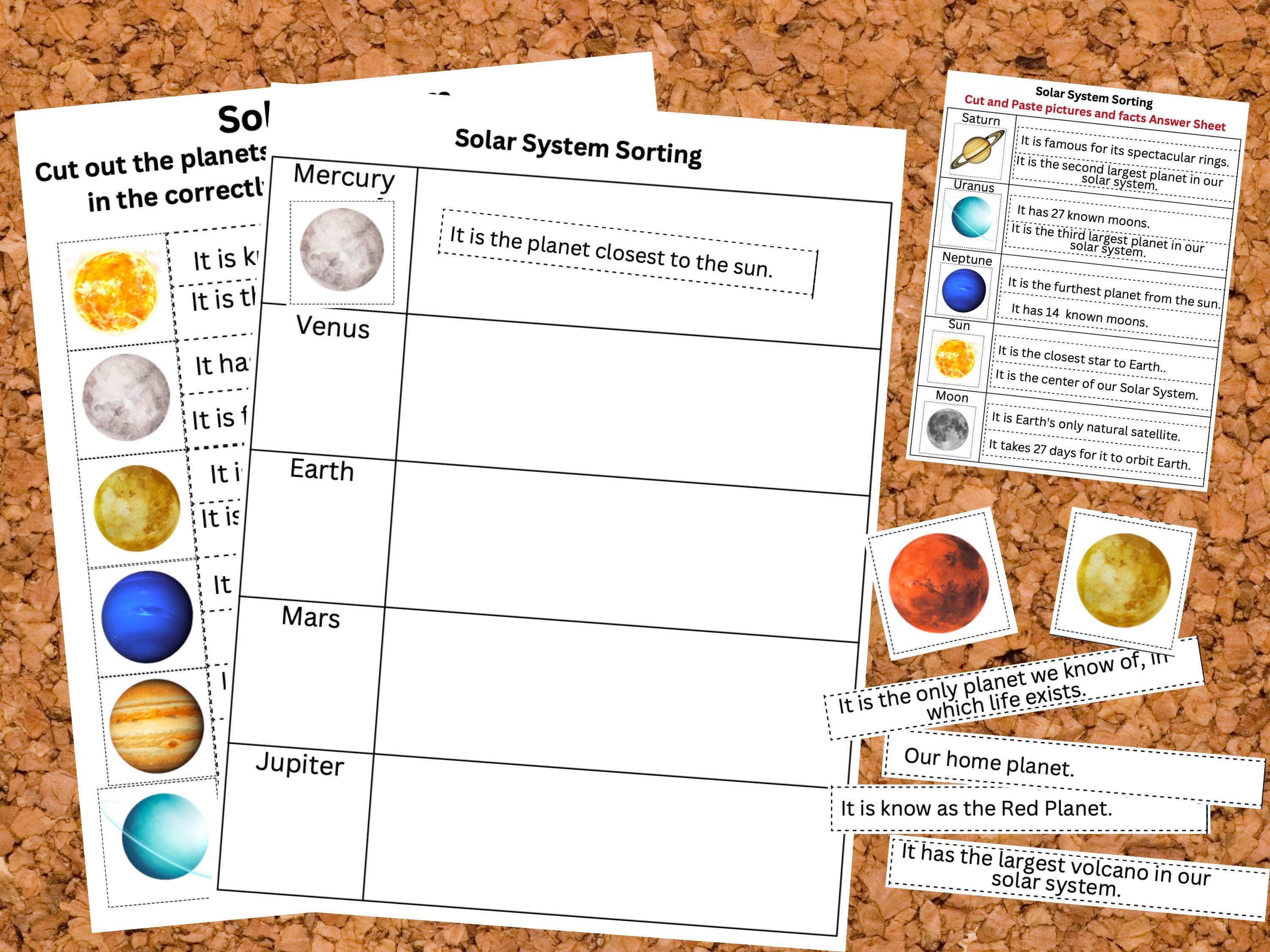 Solar System Activity Bundle: Montessori Flashcards & Planet Sorting ...