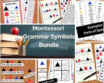 Montessori Grammar Set UPDATED Parts of Speech Montessori Cards and ...