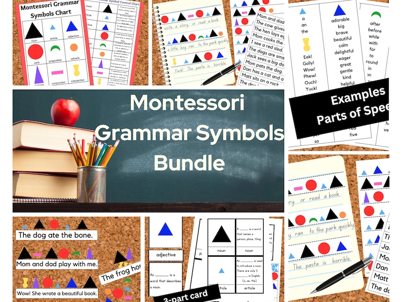 Montessori Grammar Symbols and Sentences Bundle - Etsy