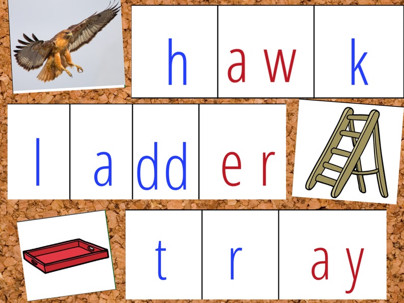 Montessori Green Series Pictures and Letters - Etsy