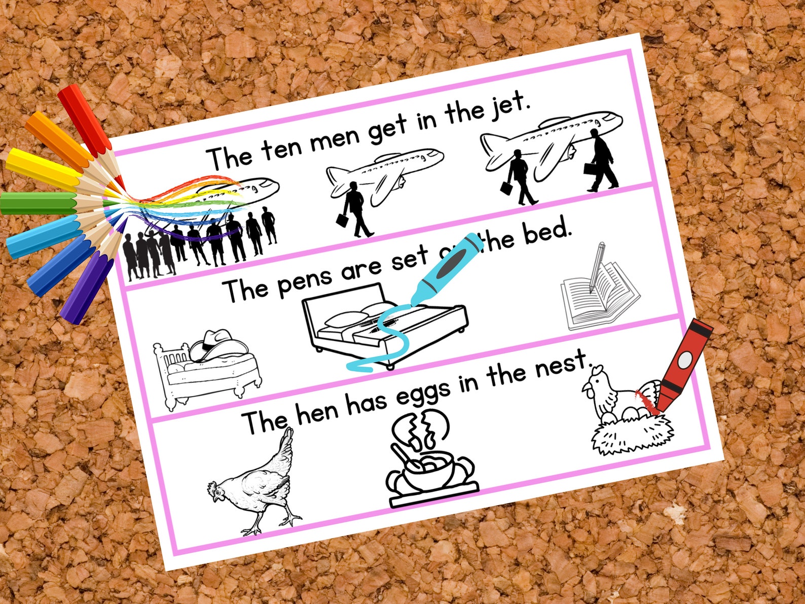 CVC Sentences and Pictures - Etsy