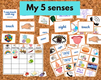 My Five Senses Book Printable Toddler Montessori Cards Digital Download ...