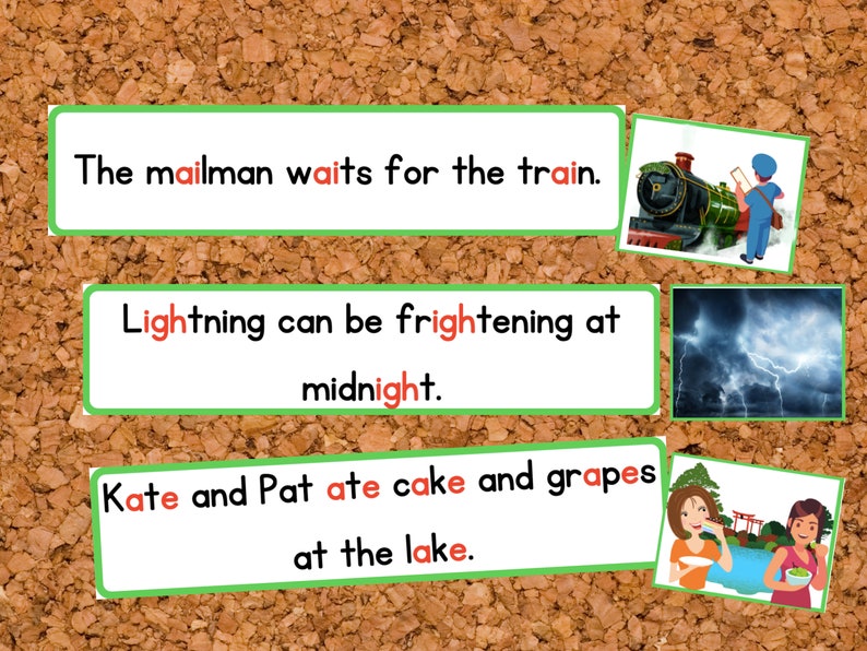 Montessori Green Sentence Strips - Etsy