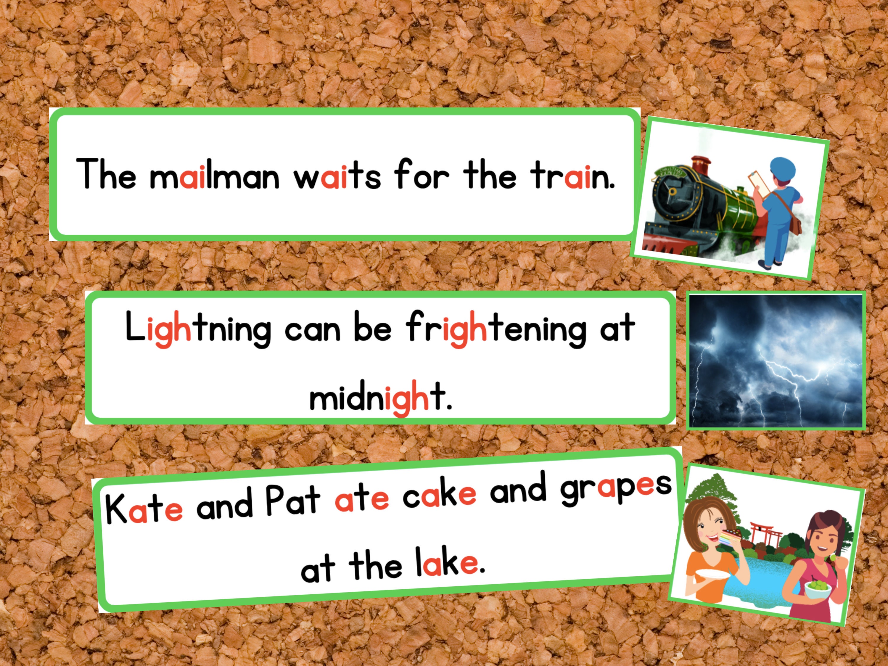 Montessori Green Sentence Strips - Etsy