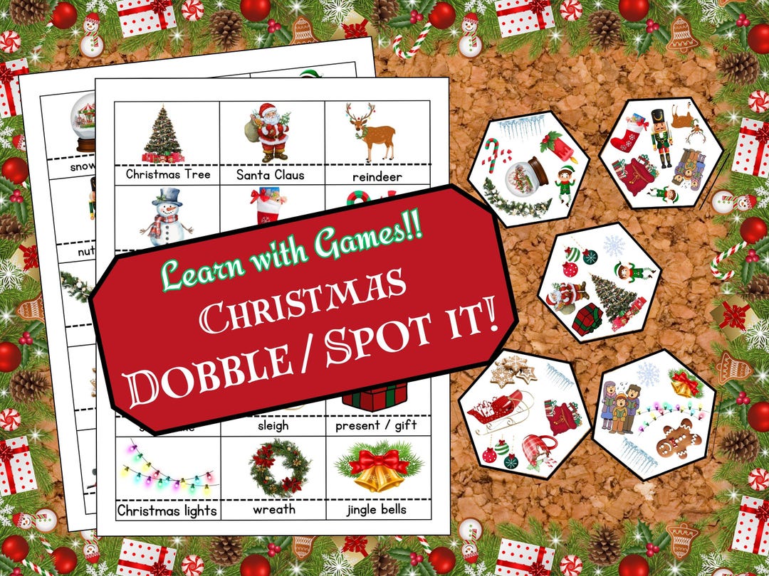 Christmas Spot It/dobble Game – Holiday Fun for Kids and Families! - Etsy