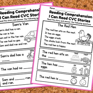 Montessori CVC Reading Comprehension - Etsy