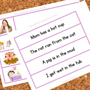 Montessori Sentence Strip and Picture Chart - Etsy
