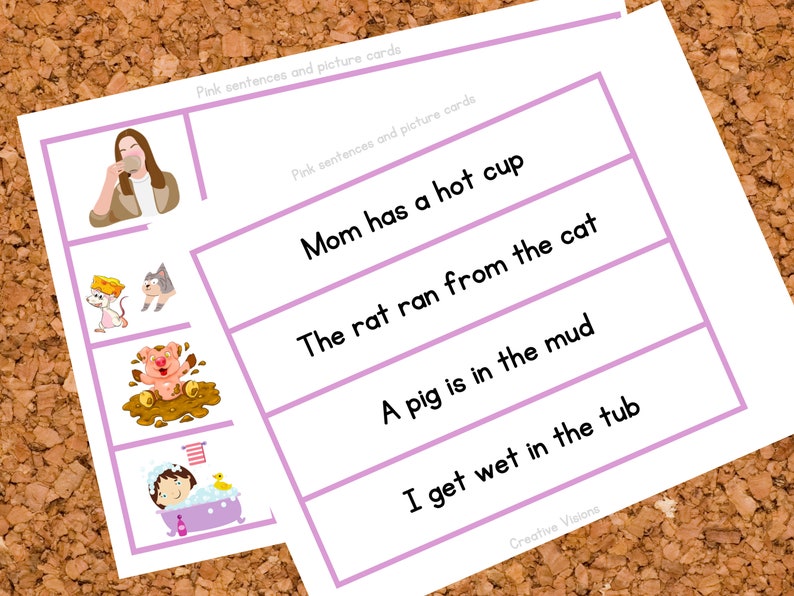 Montessori Sentence Strip and Picture Chart - Etsy