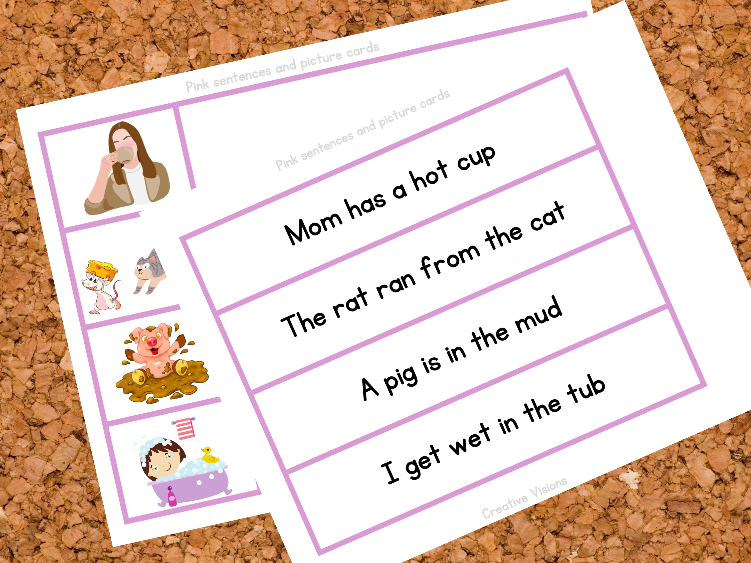 Montessori Sentence Strip and Picture Chart - Etsy