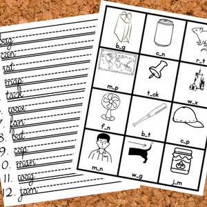 CVC Worksheets - Etsy