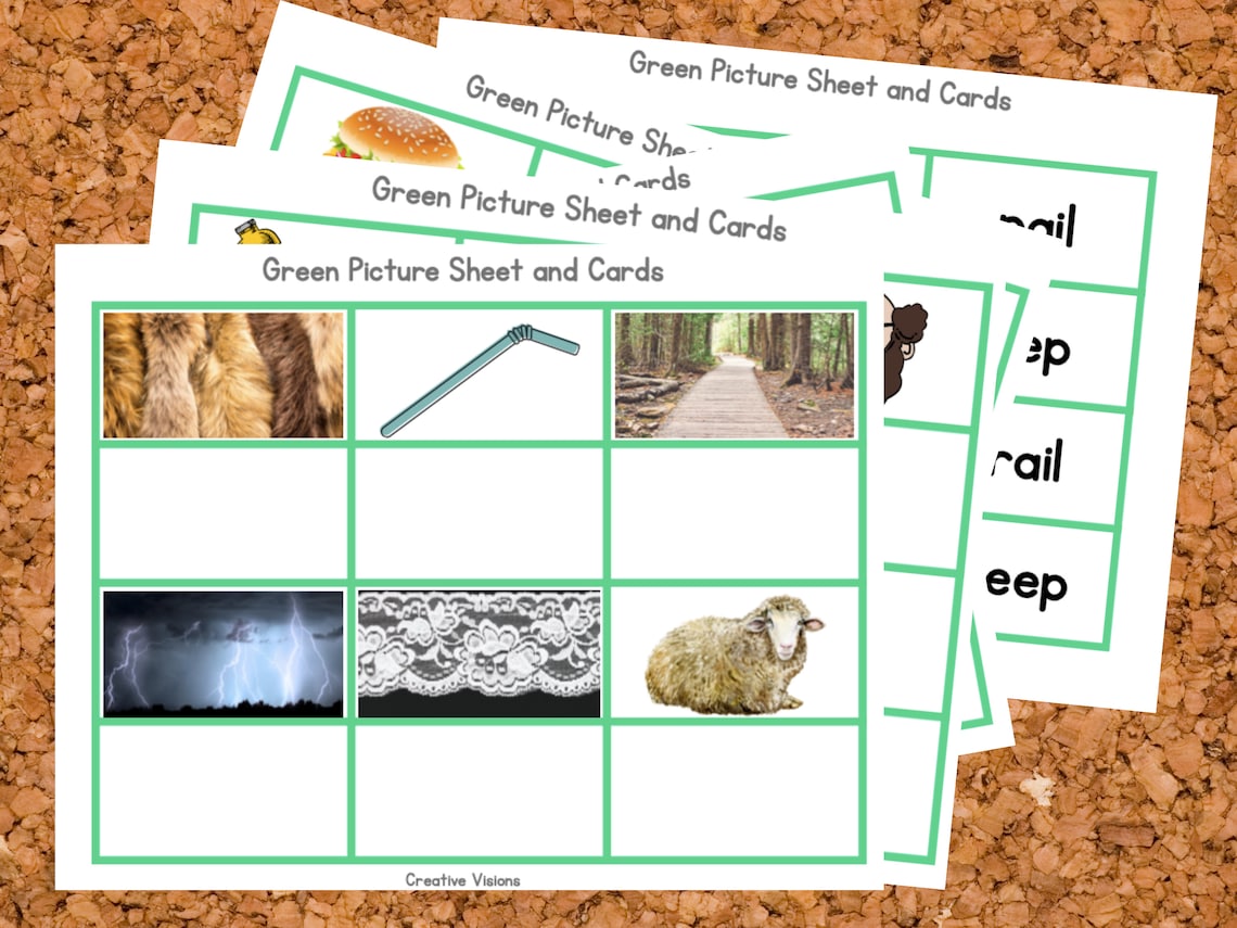 Green Picture Sheet and Cards - Etsy
