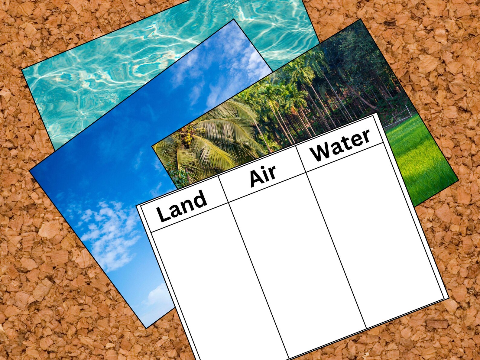 Land, Air, and Water Sorting Activity - Etsy
