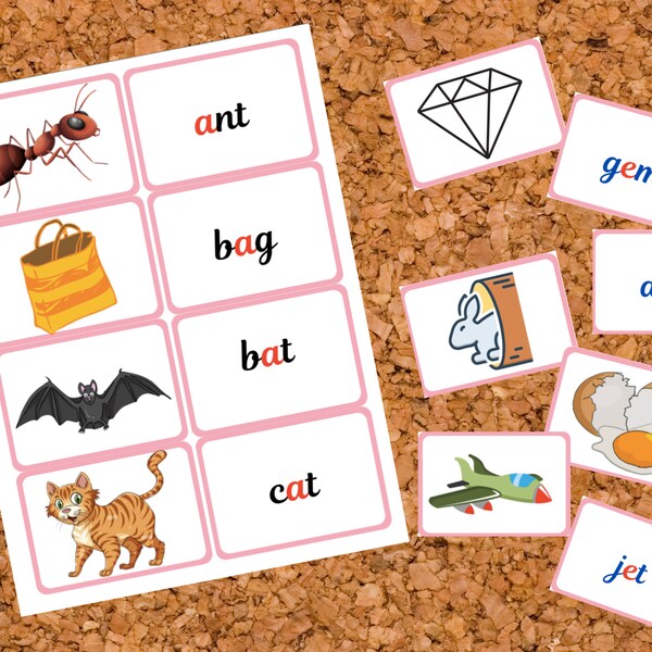 Montessori Cvc Cards - Etsy