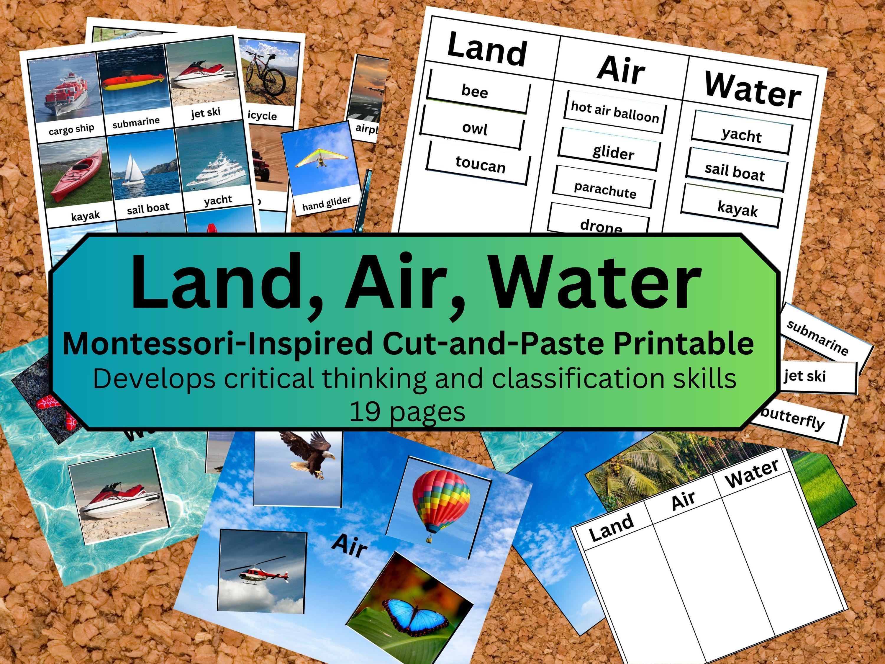 Land, Air, and Water Sorting Activity - Etsy