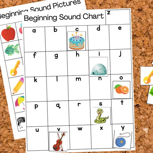 Printable Alphabet Picture Word Chart ABC Beginning Sound - Etsy Canada