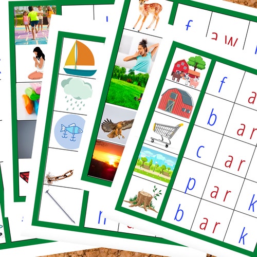 Winter Montessori Green Series Reading Cards picture and Word - Etsy