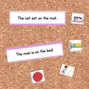 Pink Montessori Sentence Strip and Pictures - Etsy